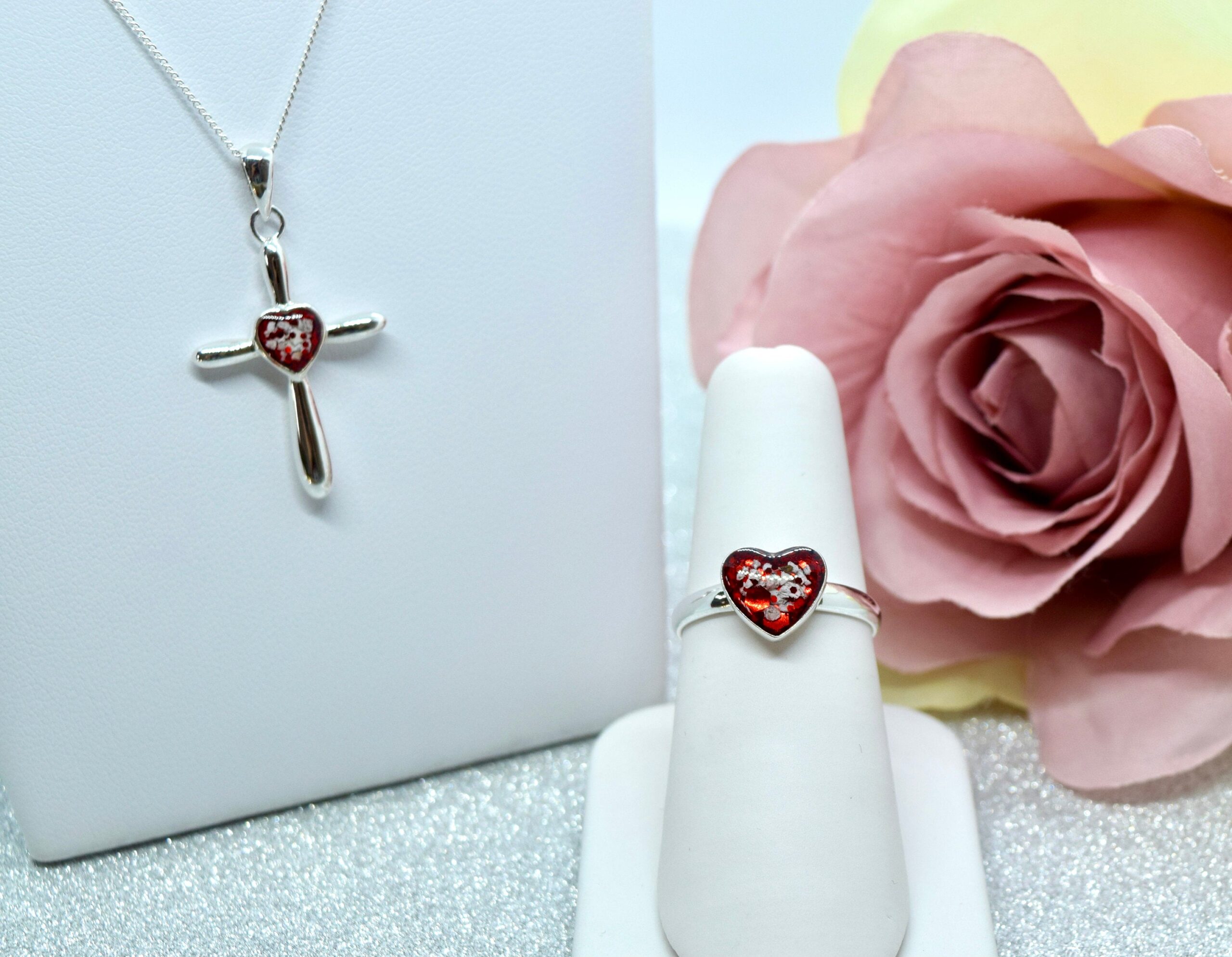 Cremation Ashes & Memorial Cross Necklace - Amulet of Ashes