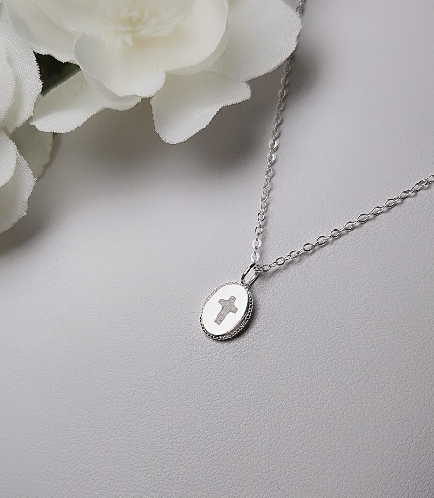 Cremation Ashes & Memorial Dinky Cross Necklace - Amulet of Ashes