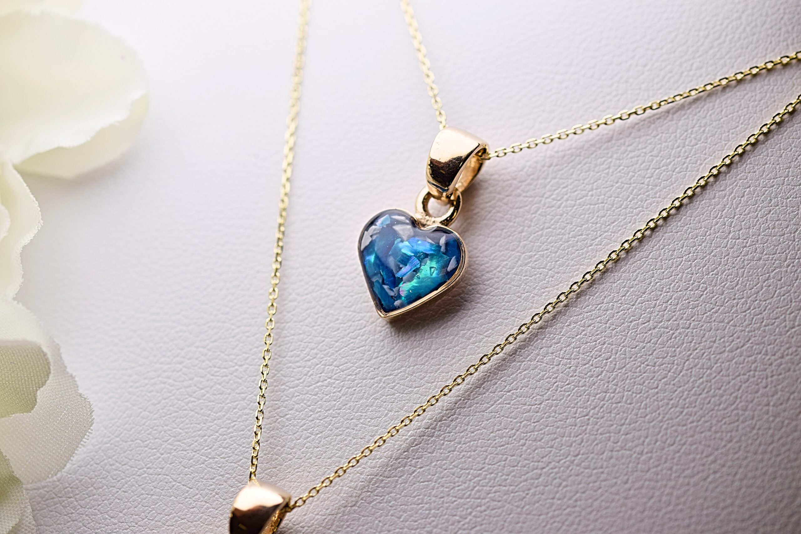 Cremation Ashes & Memorial 9ct Gold Paua Shell Necklace 'Serina' - Amulet of Ashes