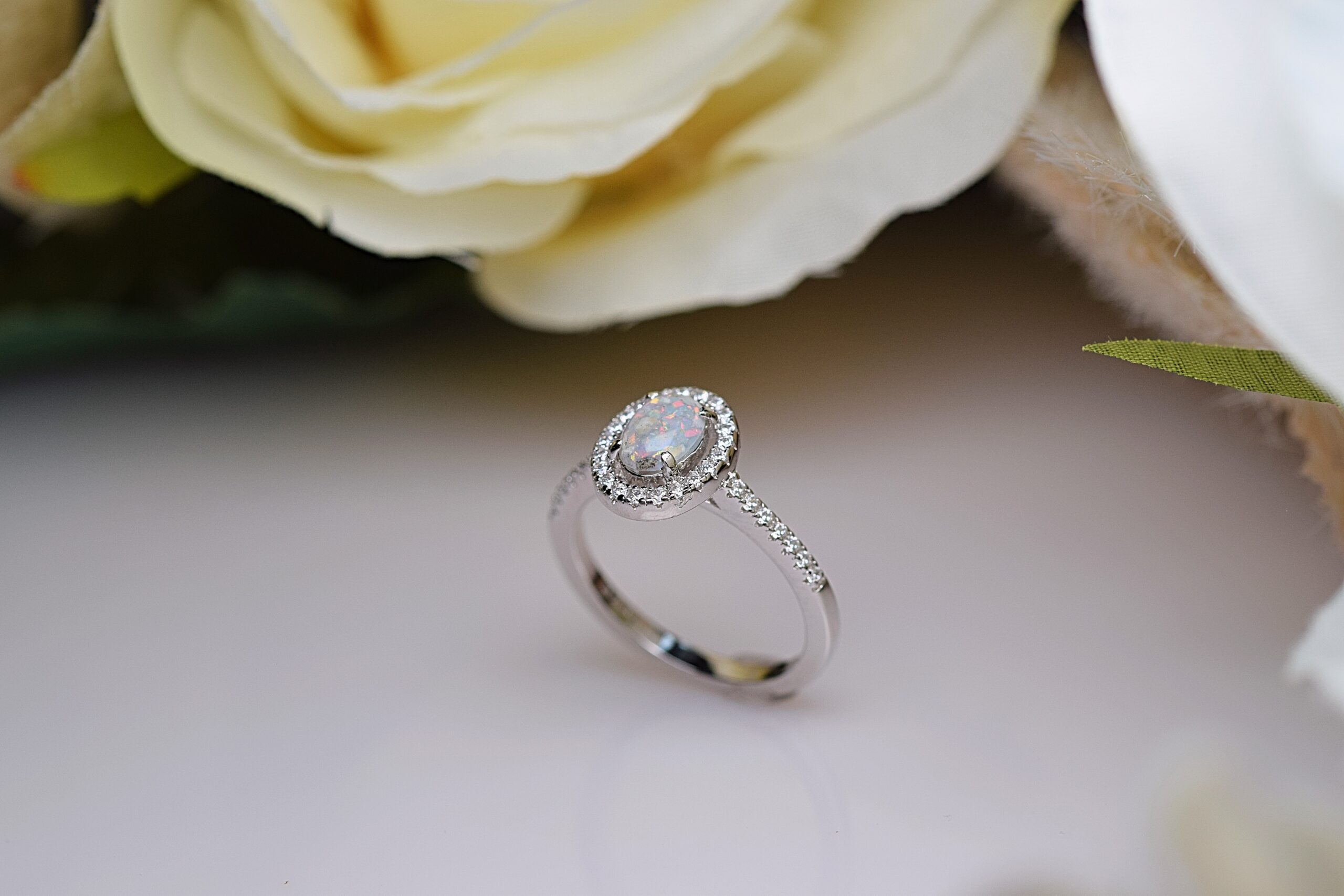 Cremation Ashes & Memorial Halo Ring 'Roxanne' - Amulet of Ashes