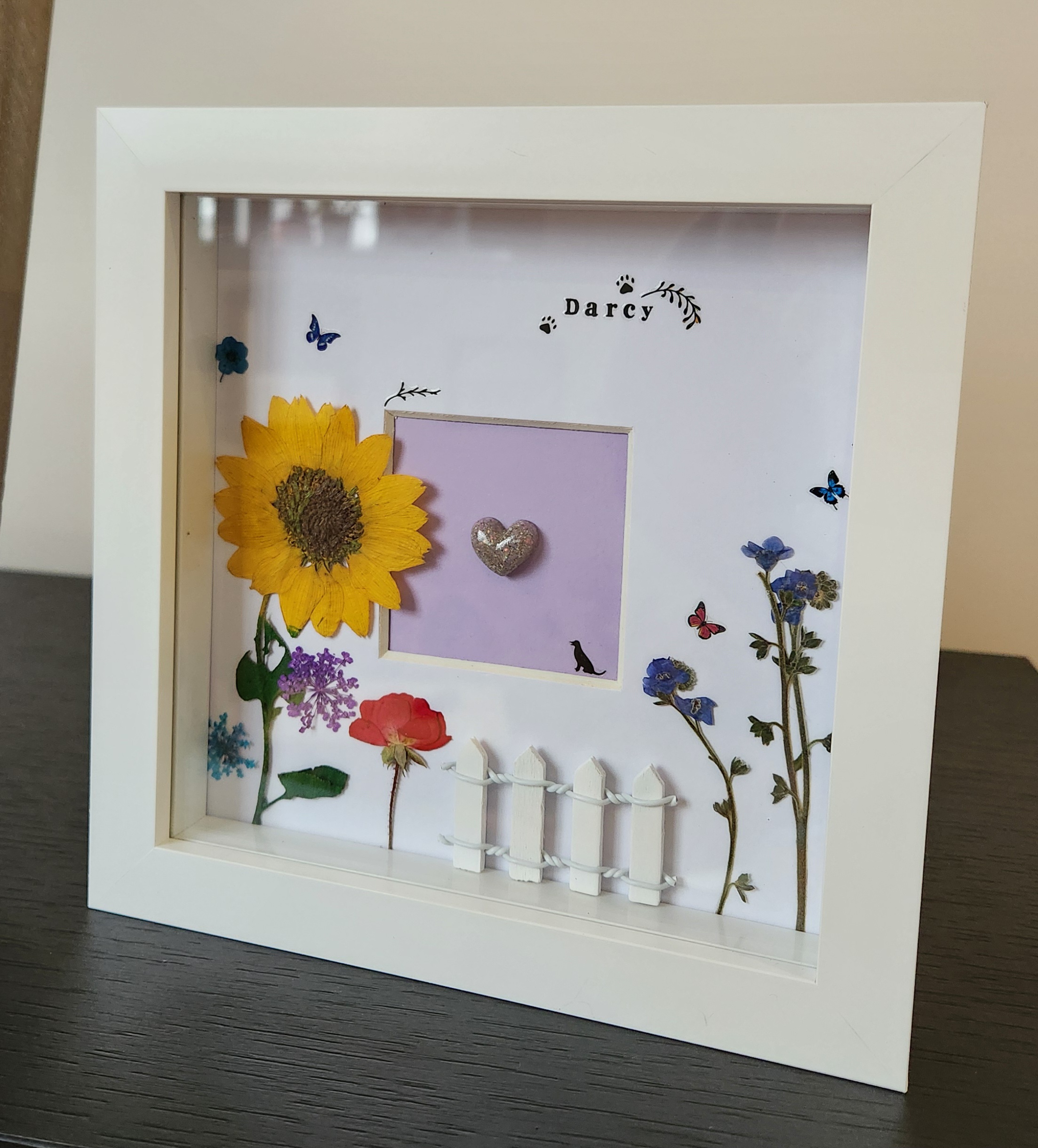 Cremation Ashes & Memorial Frame(White) - Amulet of Ashes