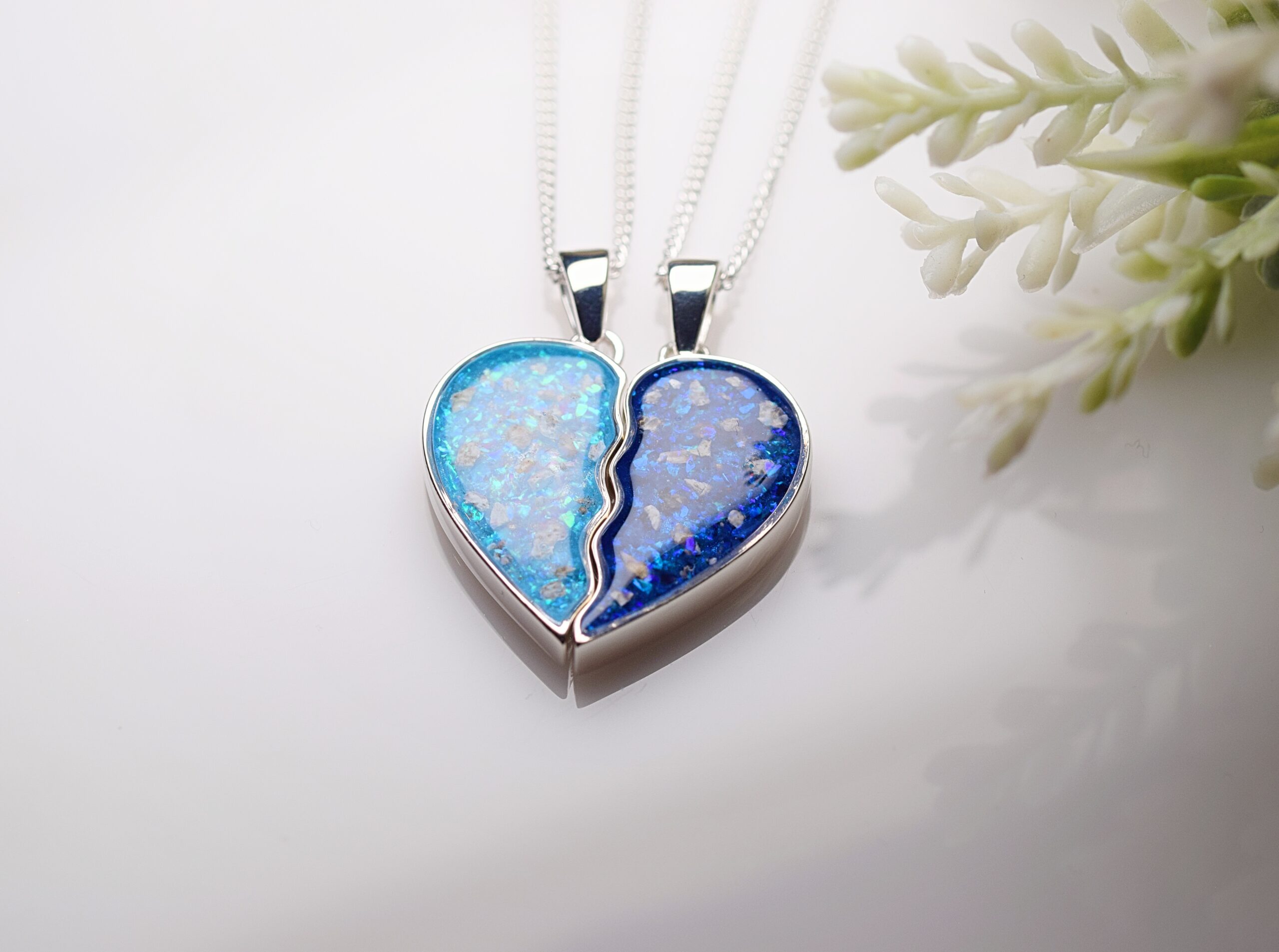 Cremation Ashes & Memorial Split Heart Pendant - Special price limited ...
